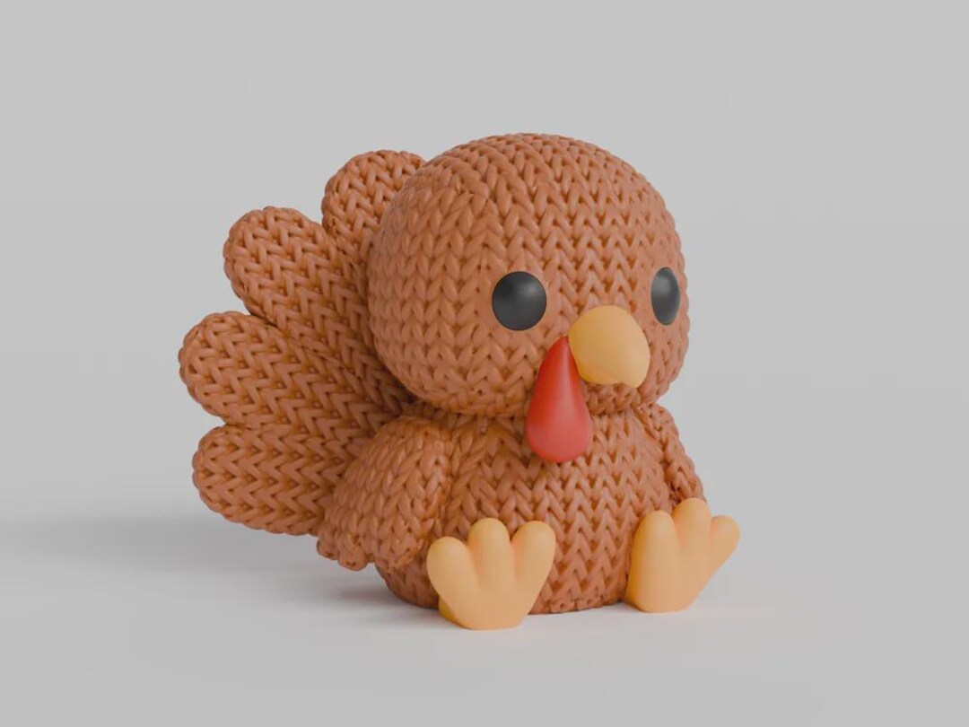 Tully the Knitted 3D Printed Turkey Dustling No. 3 – Thanksgiving Mini ...