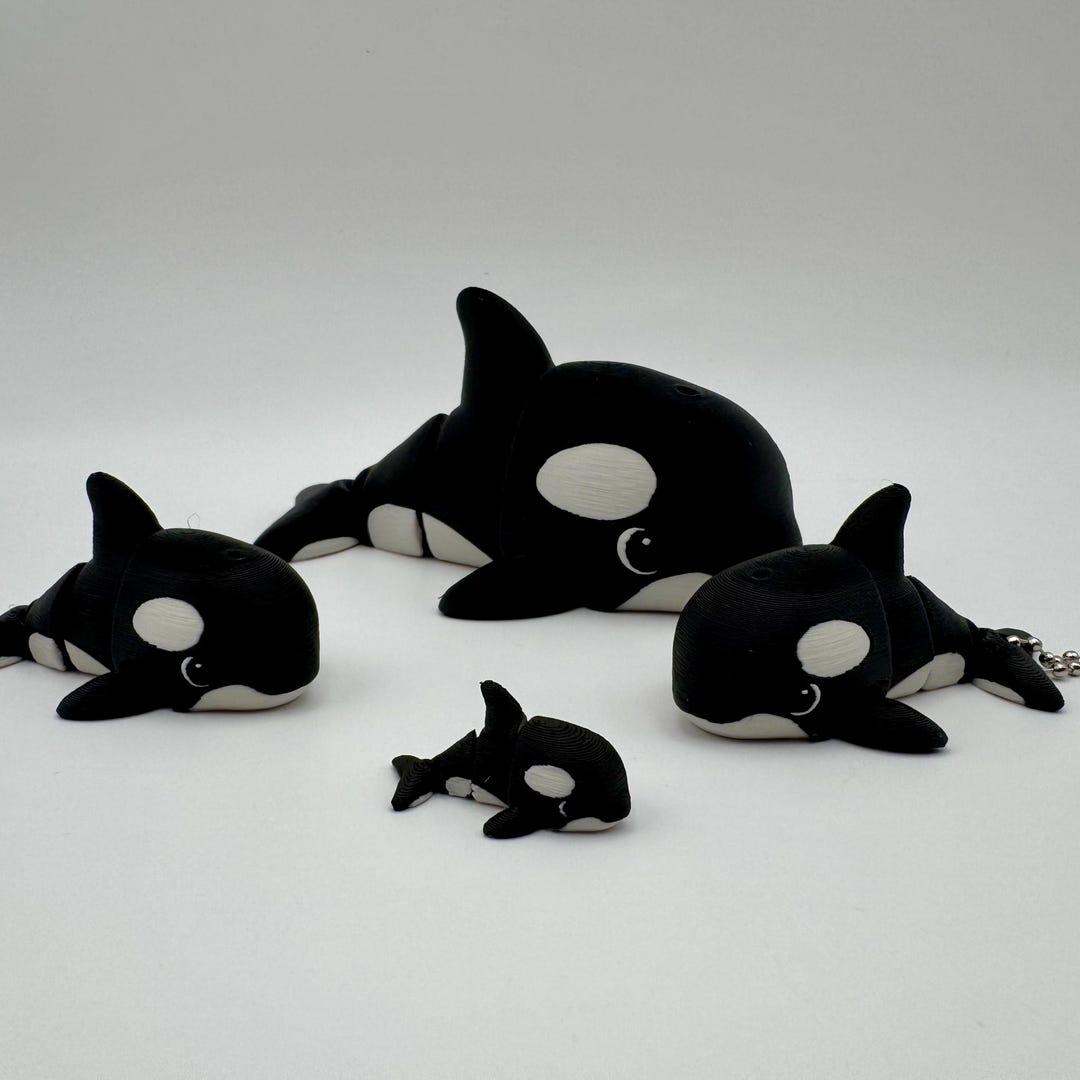 Articulated Orca Whale | 3D Printed Whale Figurine | Poseable Ocean ...