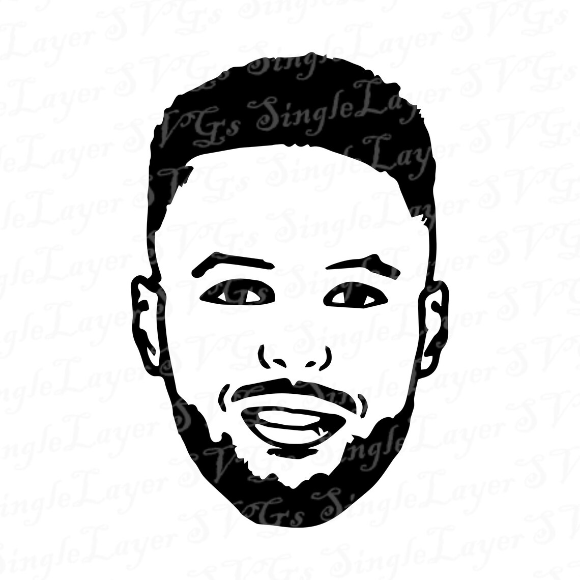 Steph Curry Face SVG DXF PNG Pdf Jpg Files | Steph Curry Vector File ...