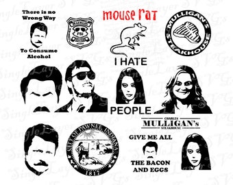 Ron Swanson Parks and Rec SVG Cut File - Etsy UK