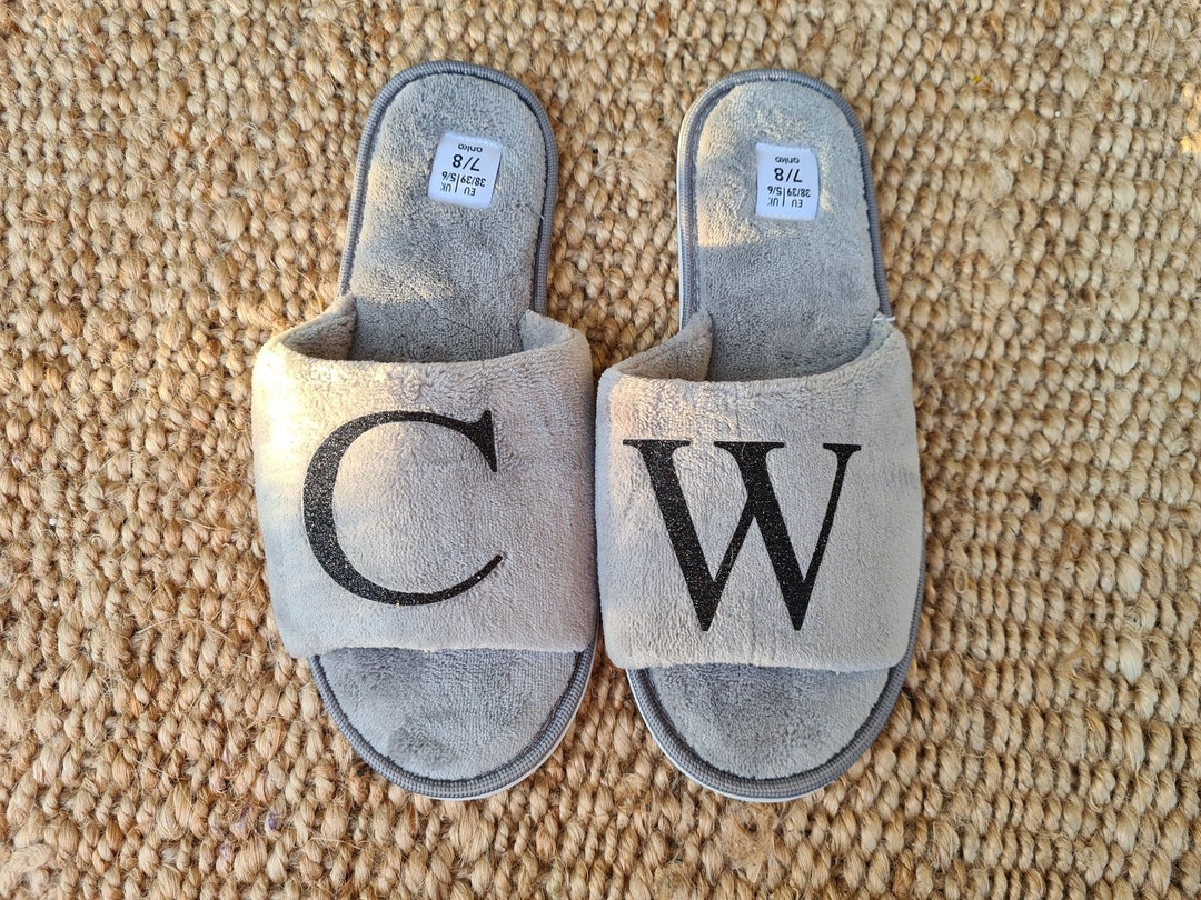 Personalized Slippers, Initial Slippers, Custom Slippers, Bridal Party ...