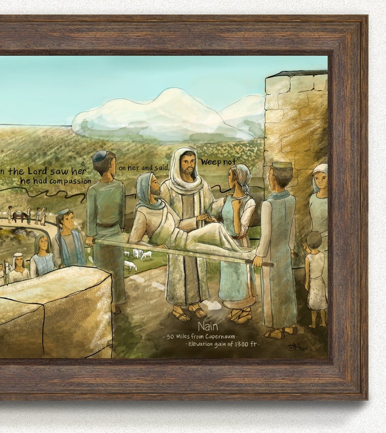 The Widow of Nain Print - Jesus Christ Miracle Art - Bible Story Art - Etsy