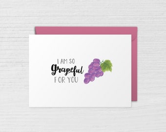 Grateful pun card | Etsy