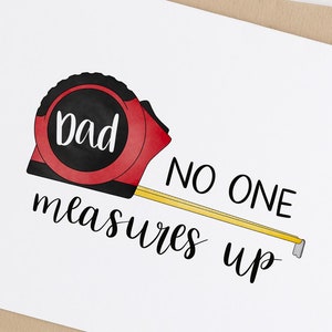 Father's Card: Dad No One Measures up Pun Card Cute - Etsy