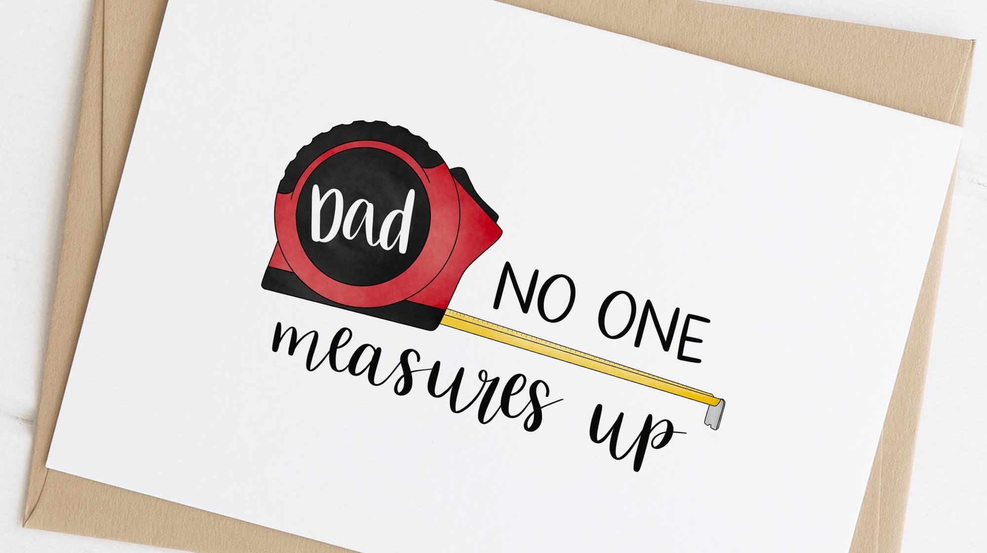 Father's Card: Dad No One Measures up Pun Card Cute - Etsy