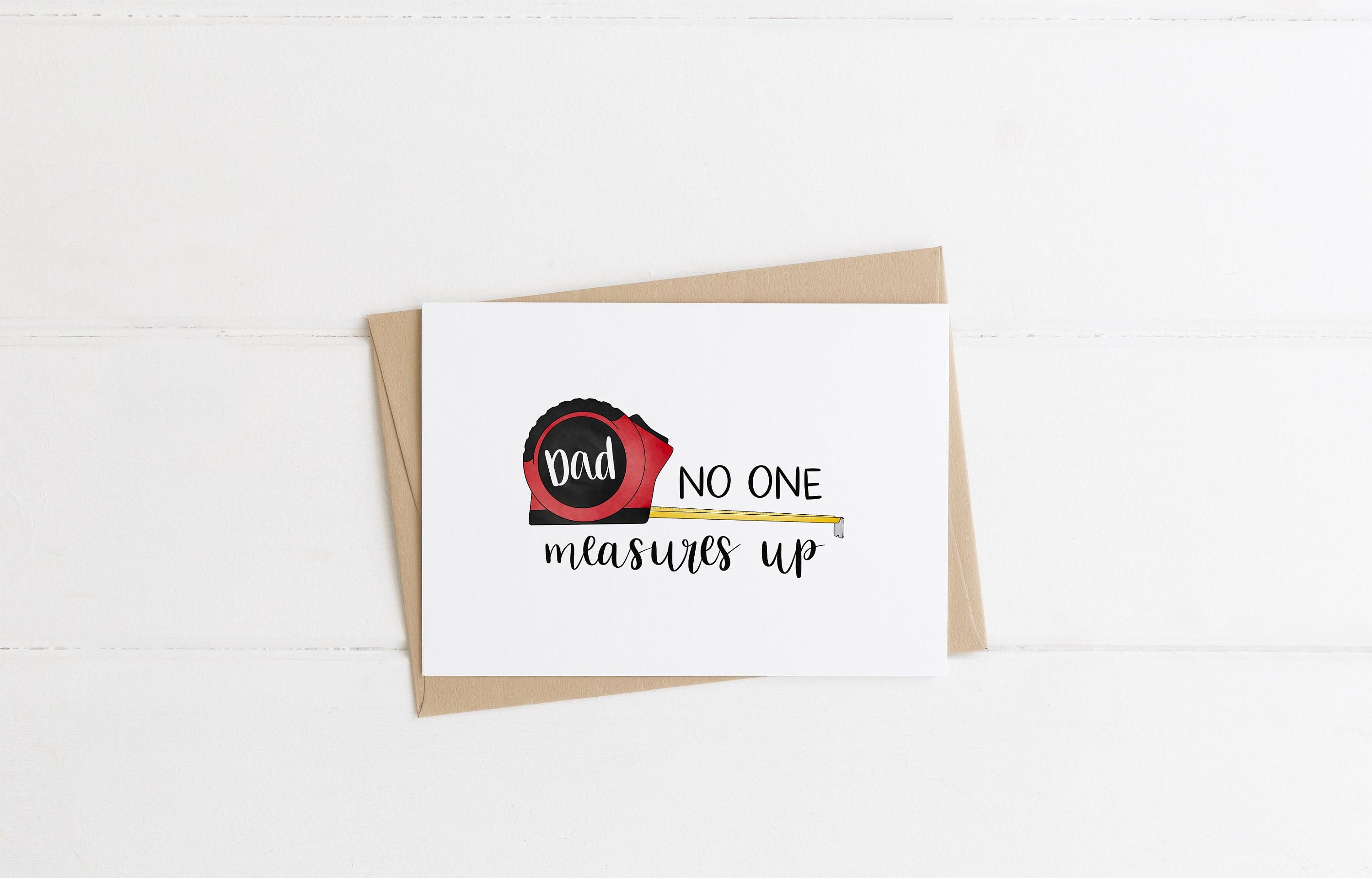 Father's Card: Dad No One Measures up Pun Card Cute - Etsy