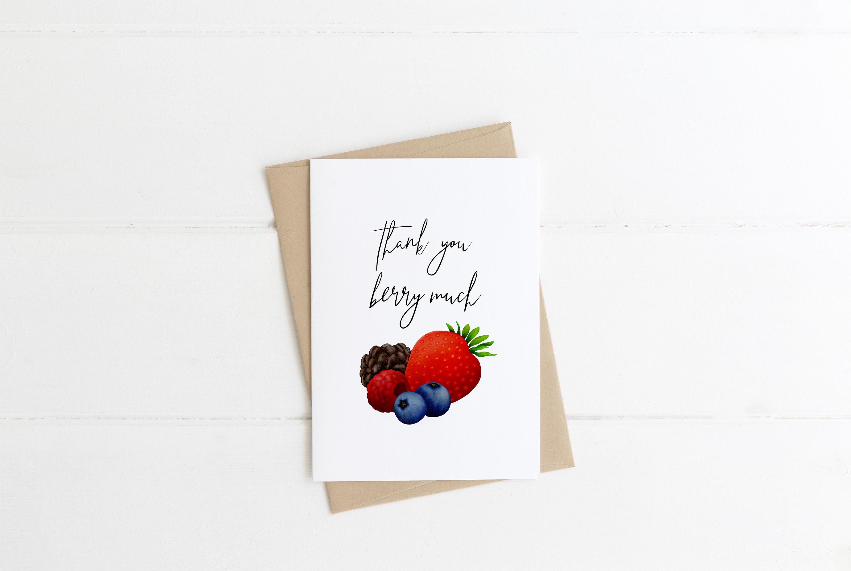 Thank You Card: Thank You Berry Much Funny Thank You Card - Etsy