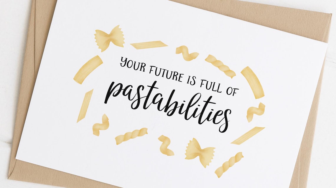 Congrats/graduation: Your Future is Full of Pastabilities | Etsy