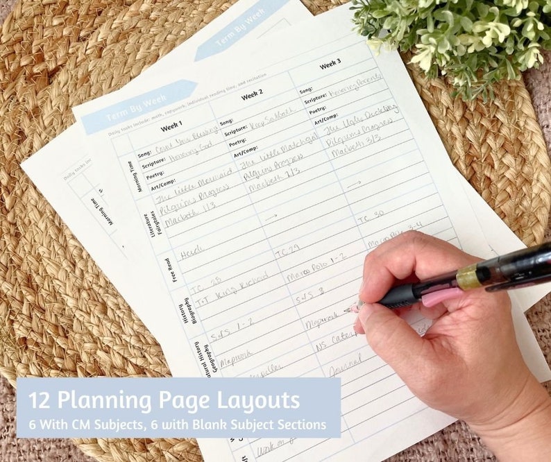 Homeschool Planner, Printable Charlotte Mason Planner, Year Round ...