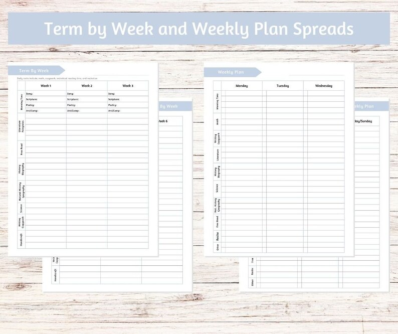 Homeschool Planner, Printable Charlotte Mason Planner, Year Round ...