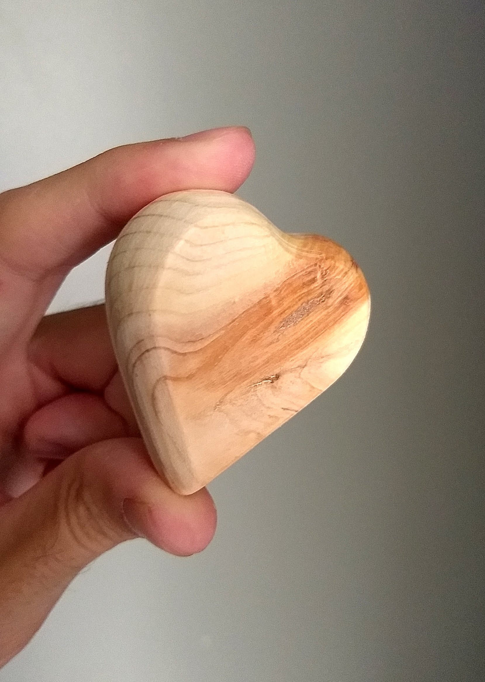 Two Small Wood Hearts in a Pouch by Lillie Stones Handmade Wooden Heart ...