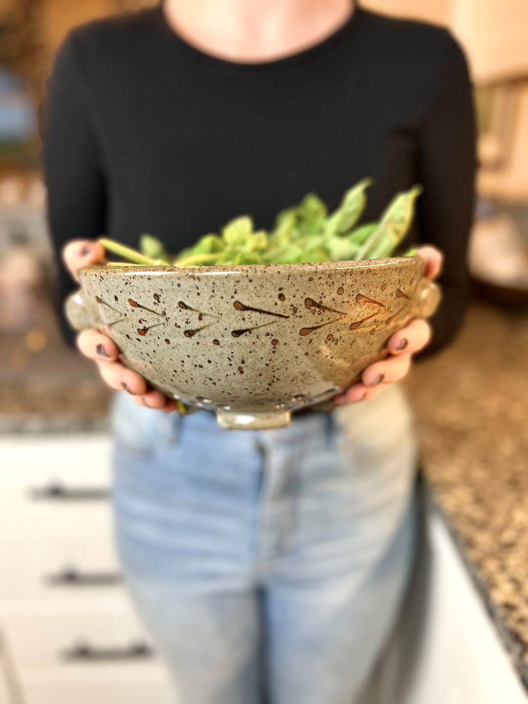 Strainer/colander Ceramic Stoneware, Handmade Pottery, Vermont Artist ...