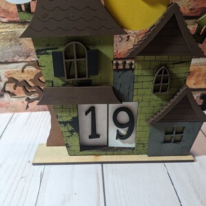 Haunted House Countdown to Halloween Stand With Numbers Finished or ...