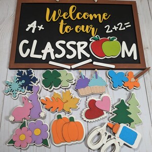 Seasonal Classroom Door Sign Teacher Sign, Classroom Decor, Welcome to ...