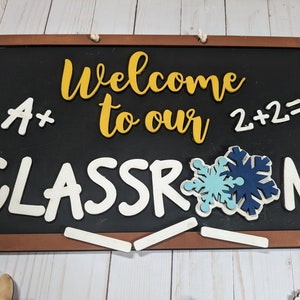 Seasonal Classroom Door Sign Teacher Sign, Classroom Decor, Welcome to ...