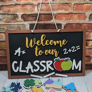 Seasonal Classroom Door Sign Teacher Sign, Classroom Decor, Welcome to ...