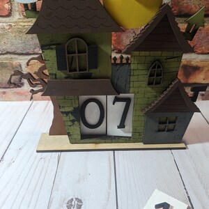 Haunted House Countdown to Halloween Stand With Numbers Finished or ...