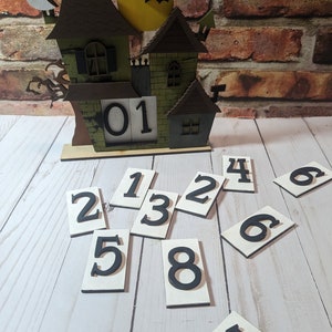 Haunted House Countdown to Halloween Stand With Numbers Finished or ...