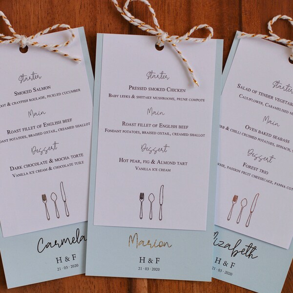 Gold Foil Menu - Etsy