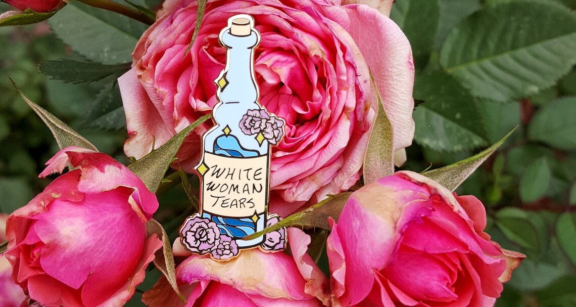 White Woman Tears Enamel Pin - Etsy