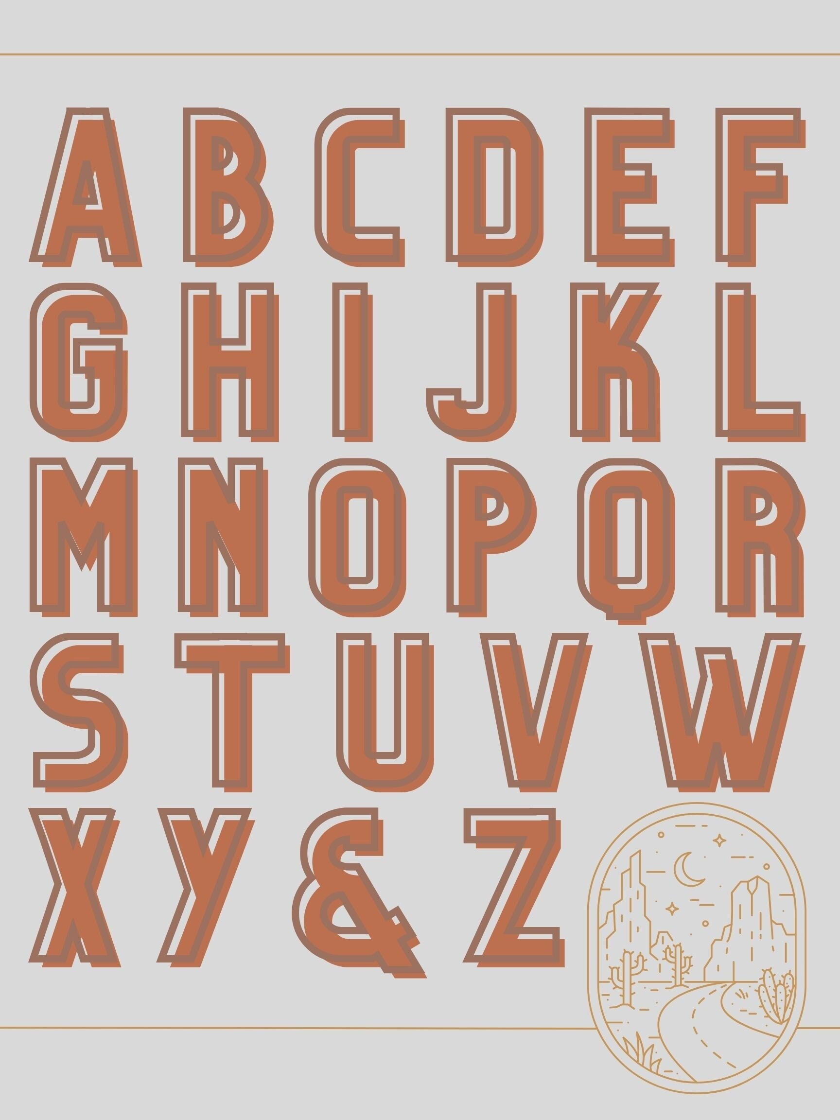 Desert Boho Alphabet Print - Etsy