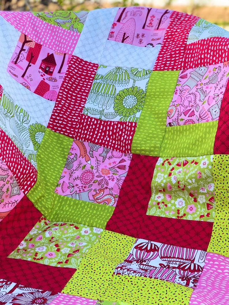 Green Baby Quilt-pink Baby Quilt- Stroller Quilt- Baby Girl Quilt- Baby ...