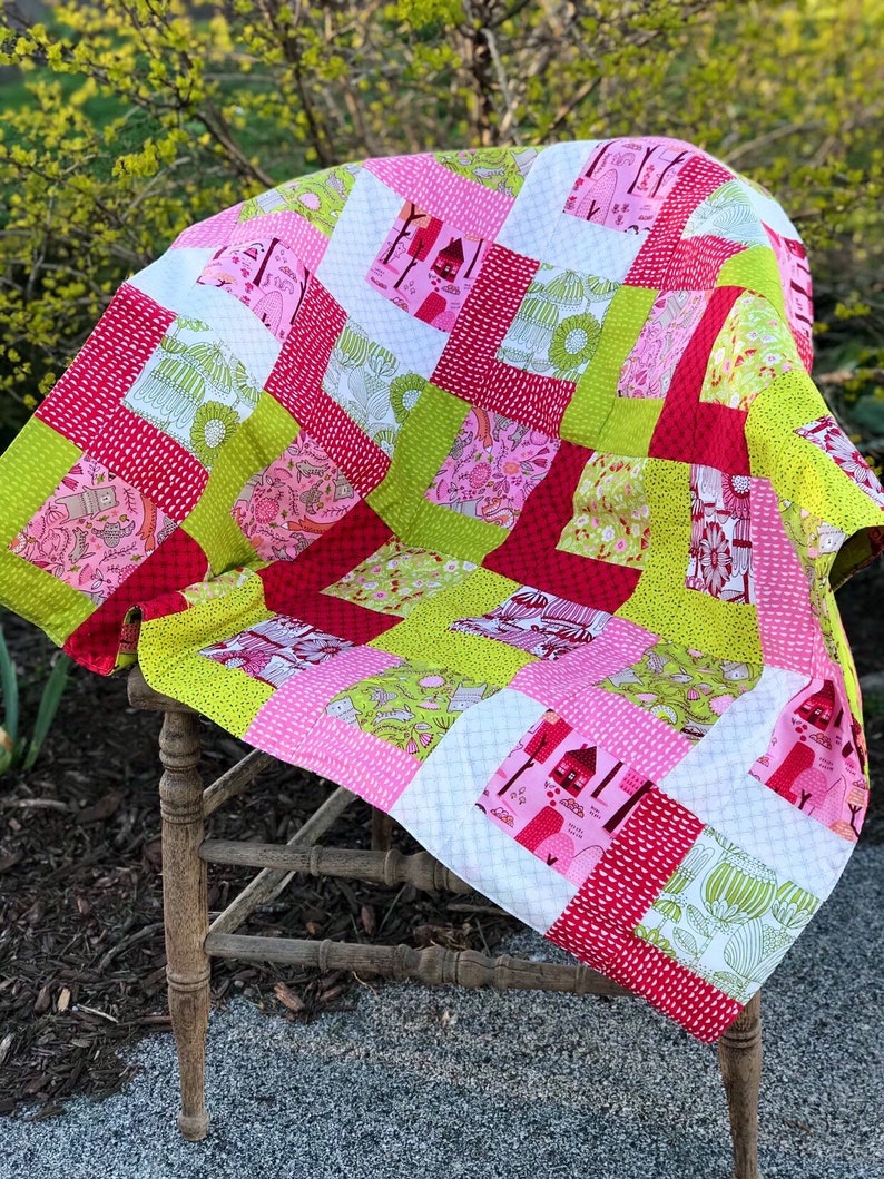 Green Baby Quilt-pink Baby Quilt- Stroller Quilt- Baby Girl Quilt- Baby ...