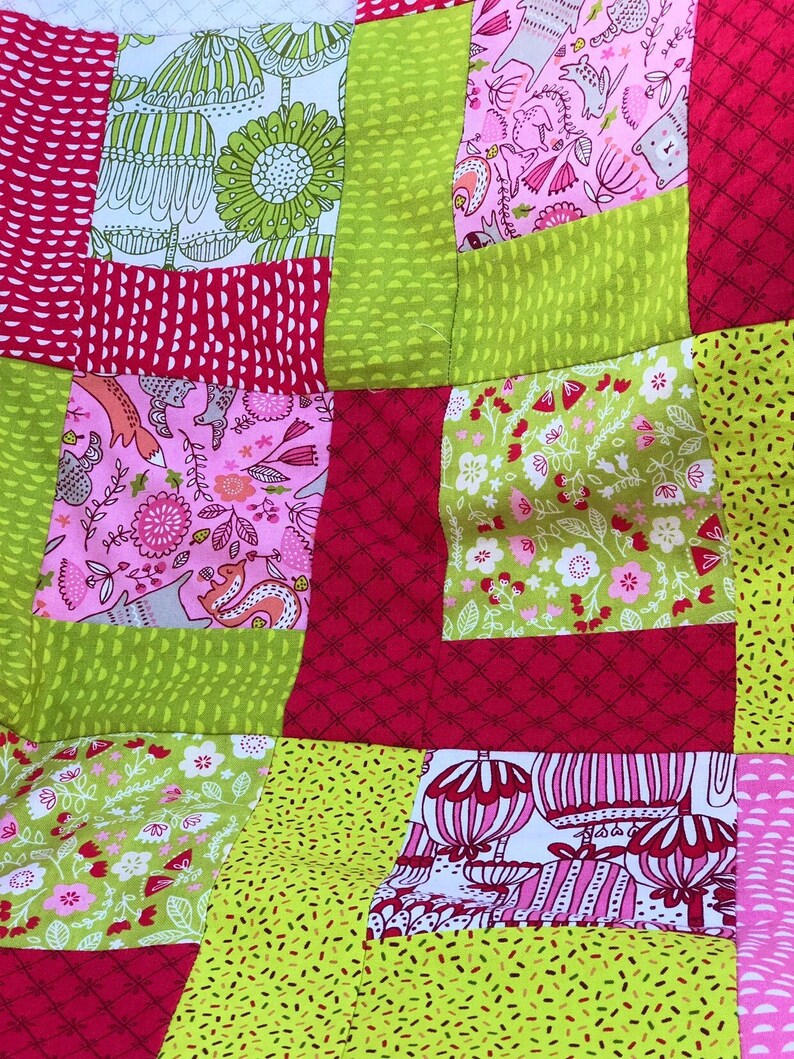 Green Baby Quilt-pink Baby Quilt- Stroller Quilt- Baby Girl Quilt- Baby ...