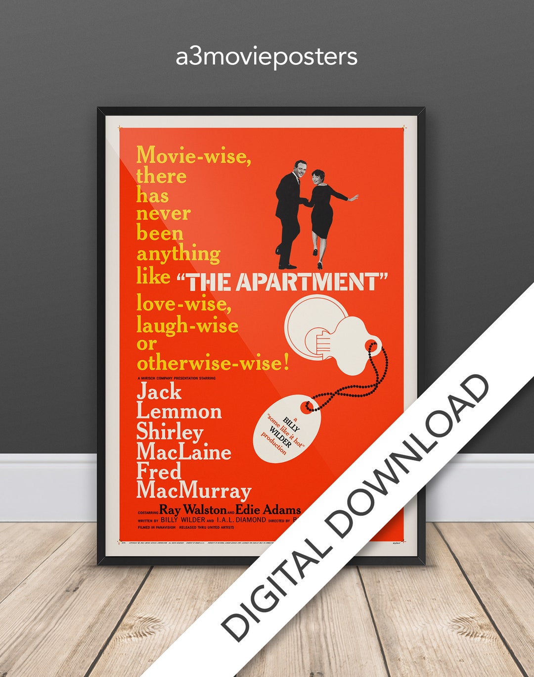The Apartment, 1960 - Digital Poster Download, 300dpi Jpeg, A3 and ...