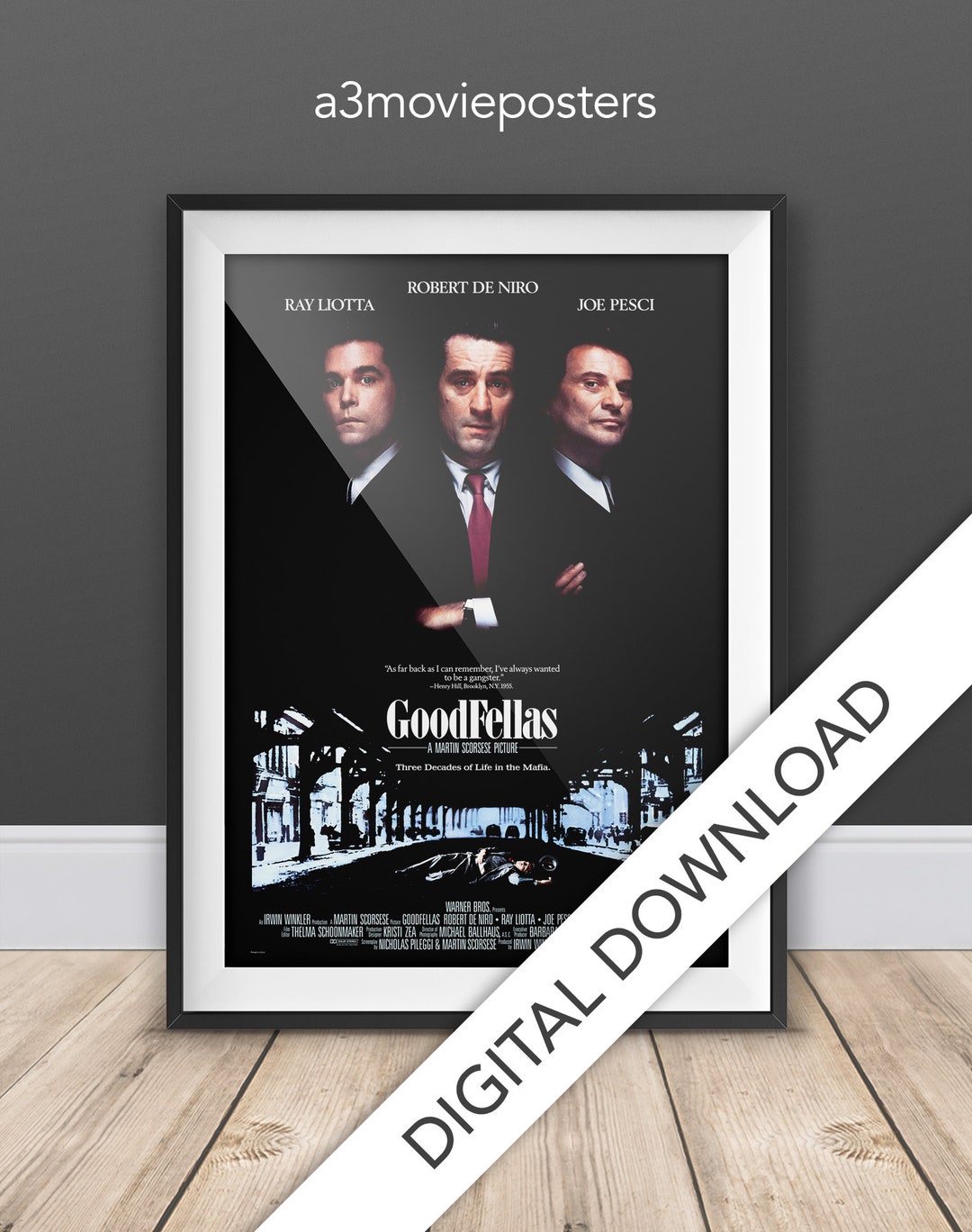 Goodfellas - Movie Poster - Digital Poster Download, 300dpi Jpeg, A3 ...