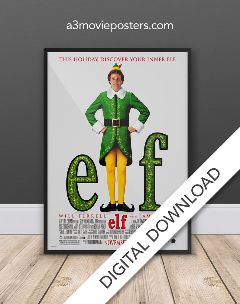 Elf Movie Poster Digital Poster Download 300dpi Jpeg A3 | Etsy