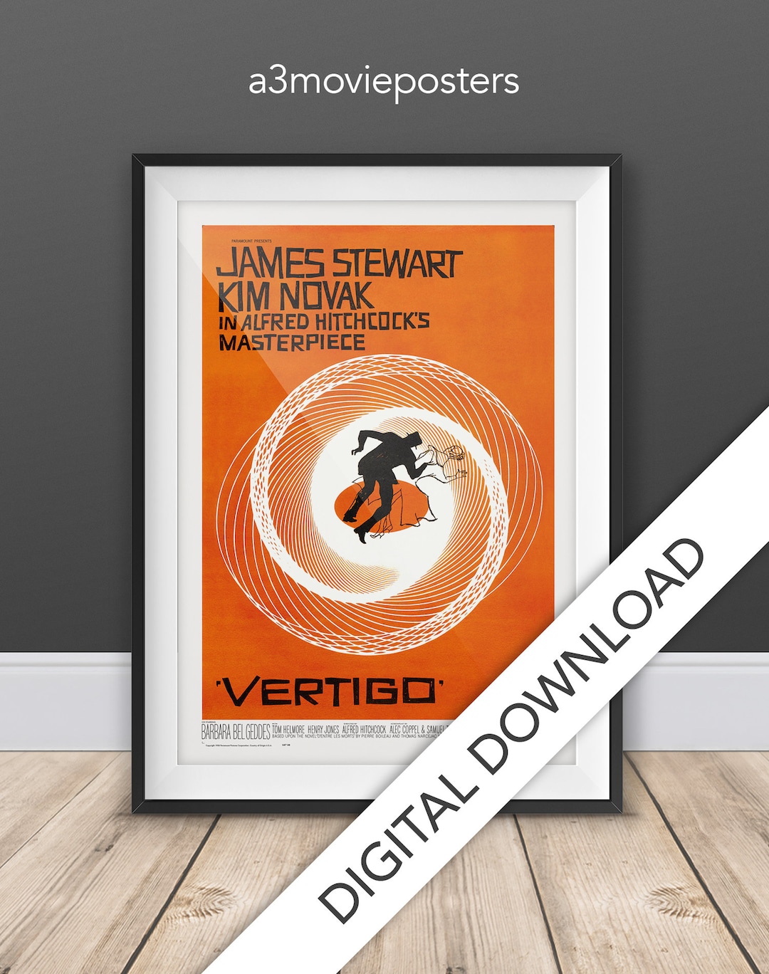Vertigo Poster - Digital Download, Hitchcock, Printable Wall Art Print ...