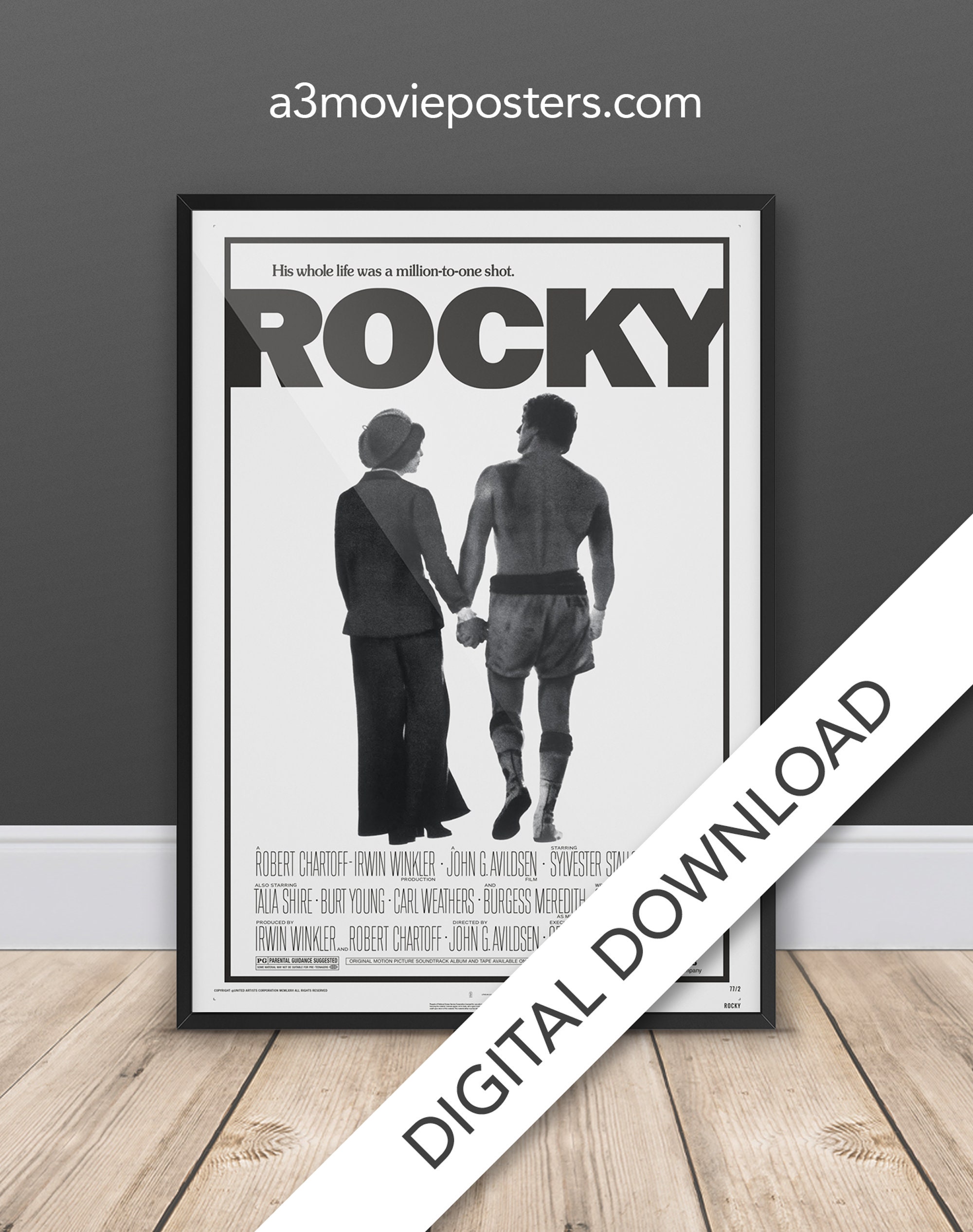 Rocky Movie Poster Digital Poster Download 300dpi Jpeg A3 - Etsy