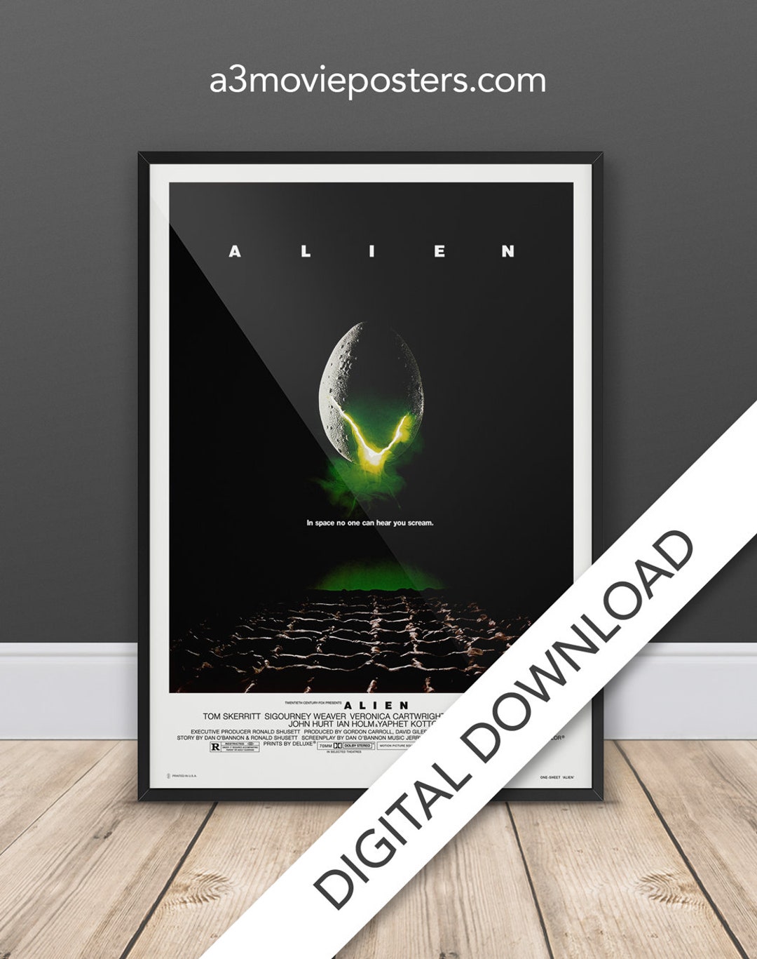 Alien Poster - Digital Download, Alien Movie Poster, Printable Wall Art ...