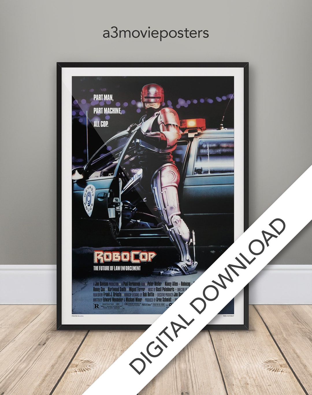 Robocop Movie Poster - 1987 - Digital Download, A3 Tabloid, Printable ...