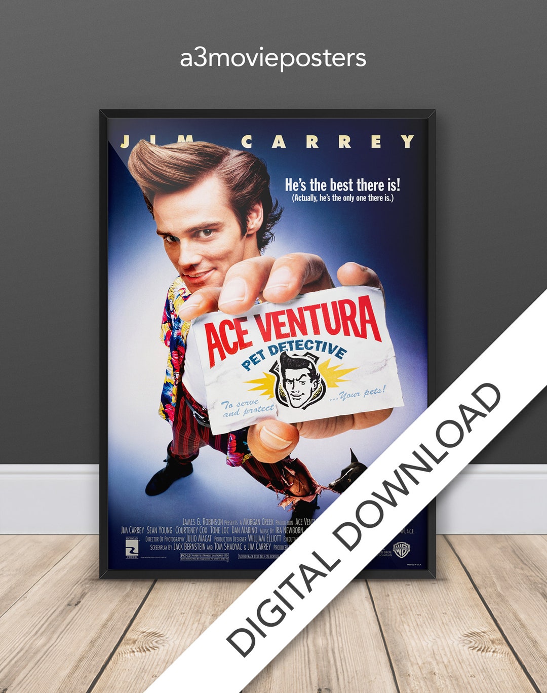Ace Ventura Pet Detective Movie Poster Digital Poster Download, 300dpi ...