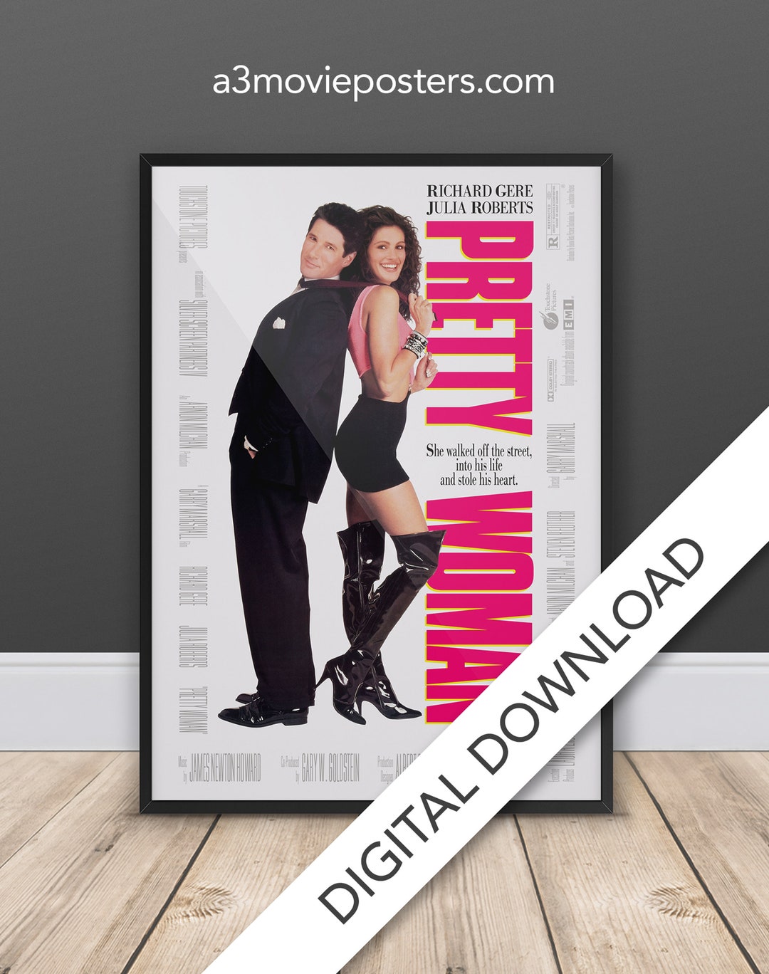 Pretty Woman - Movie Poster - Digital Poster Download, 300dpi Jpeg, A3 ...