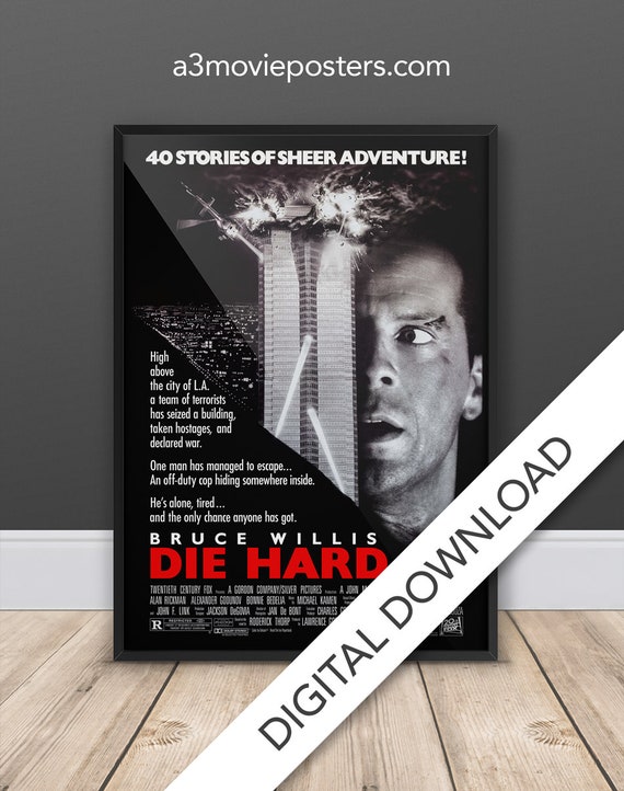 Die Hard Movie Poster Digital Poster Download 300dpi Jpeg Etsy