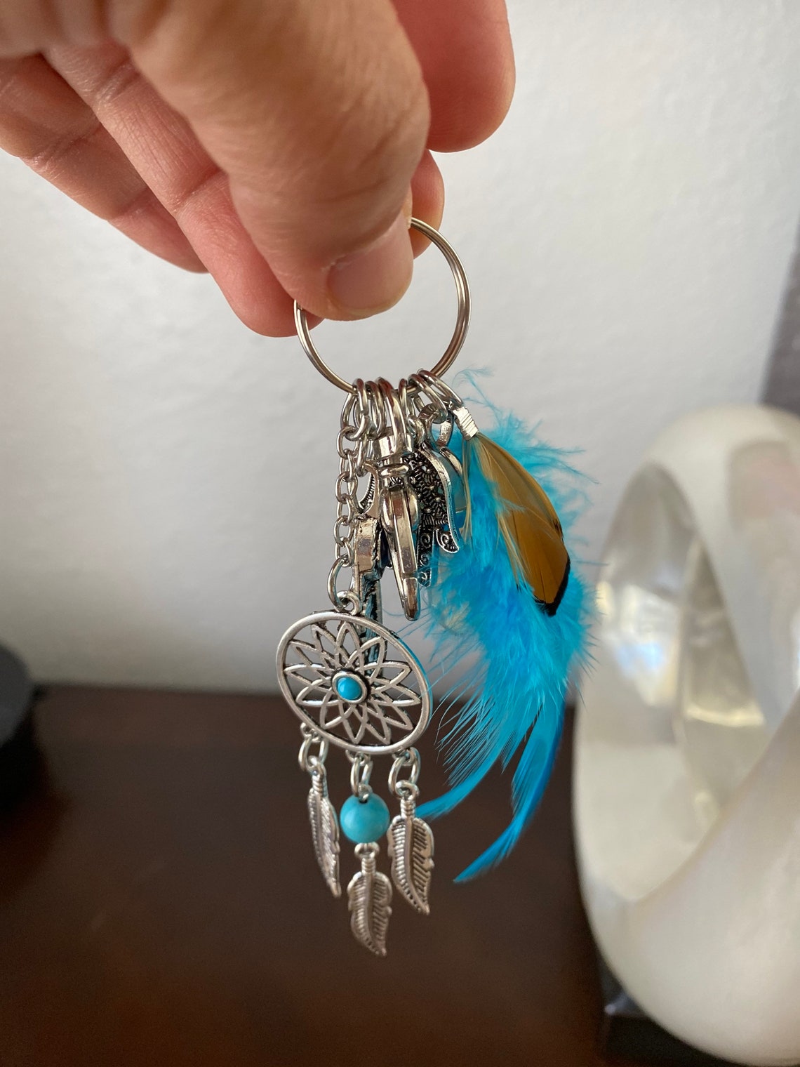 Buy Feather Key Chain. Hansa Hand Keychain Online in India - Etsy