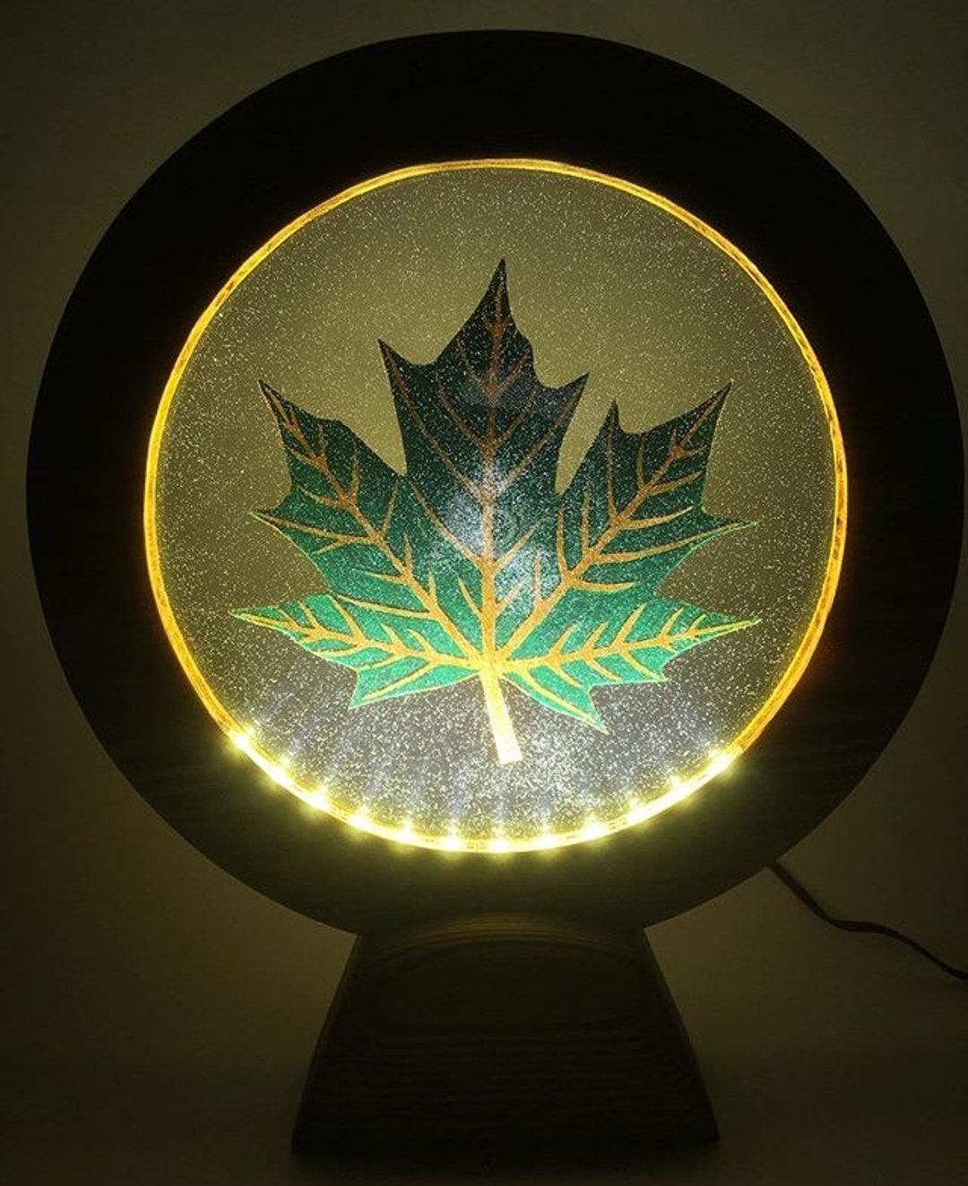 Maple Leaf Led Lamp, Led Desk Lamp,wooden Table Lamp, Resin Table Lamp ...