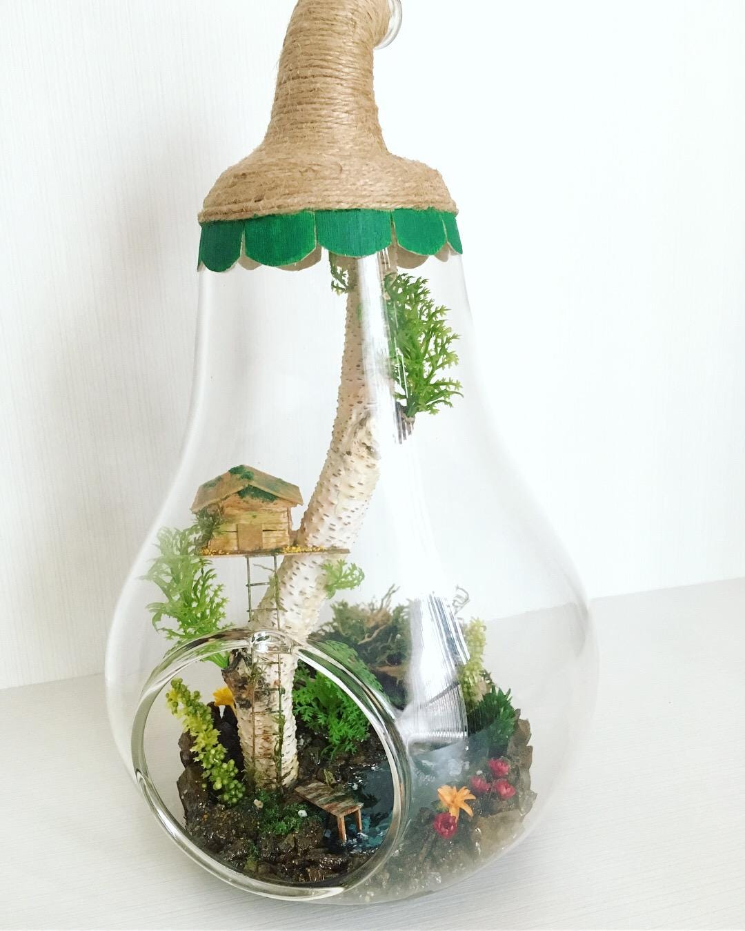 Artificial Terrarium With Led Light, Table Lamp, Desk Lamp - Etsy