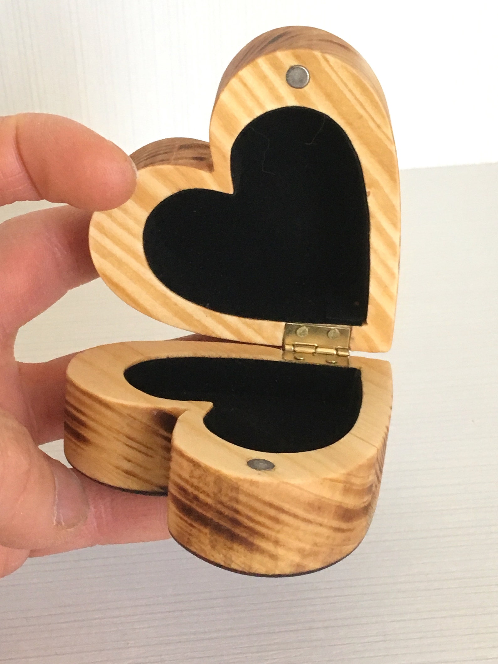 Wooden Ring Box Heart Box Heart Shaped Box Wooden Heart | Etsy