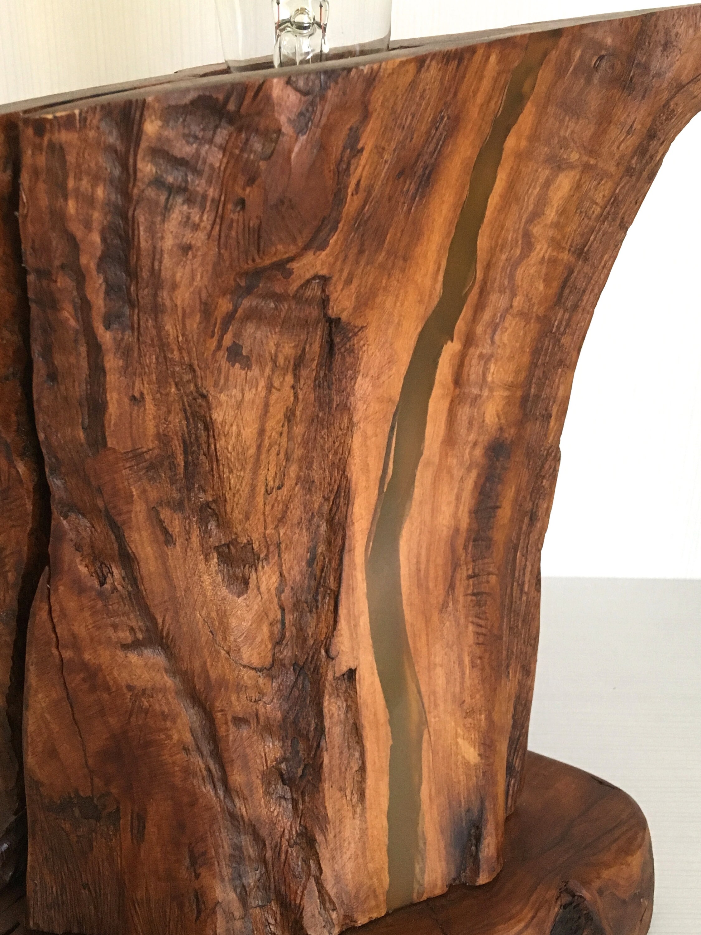 Olive Wood Table Lamp Eddison Lamp Log Lampdecorative | Etsy