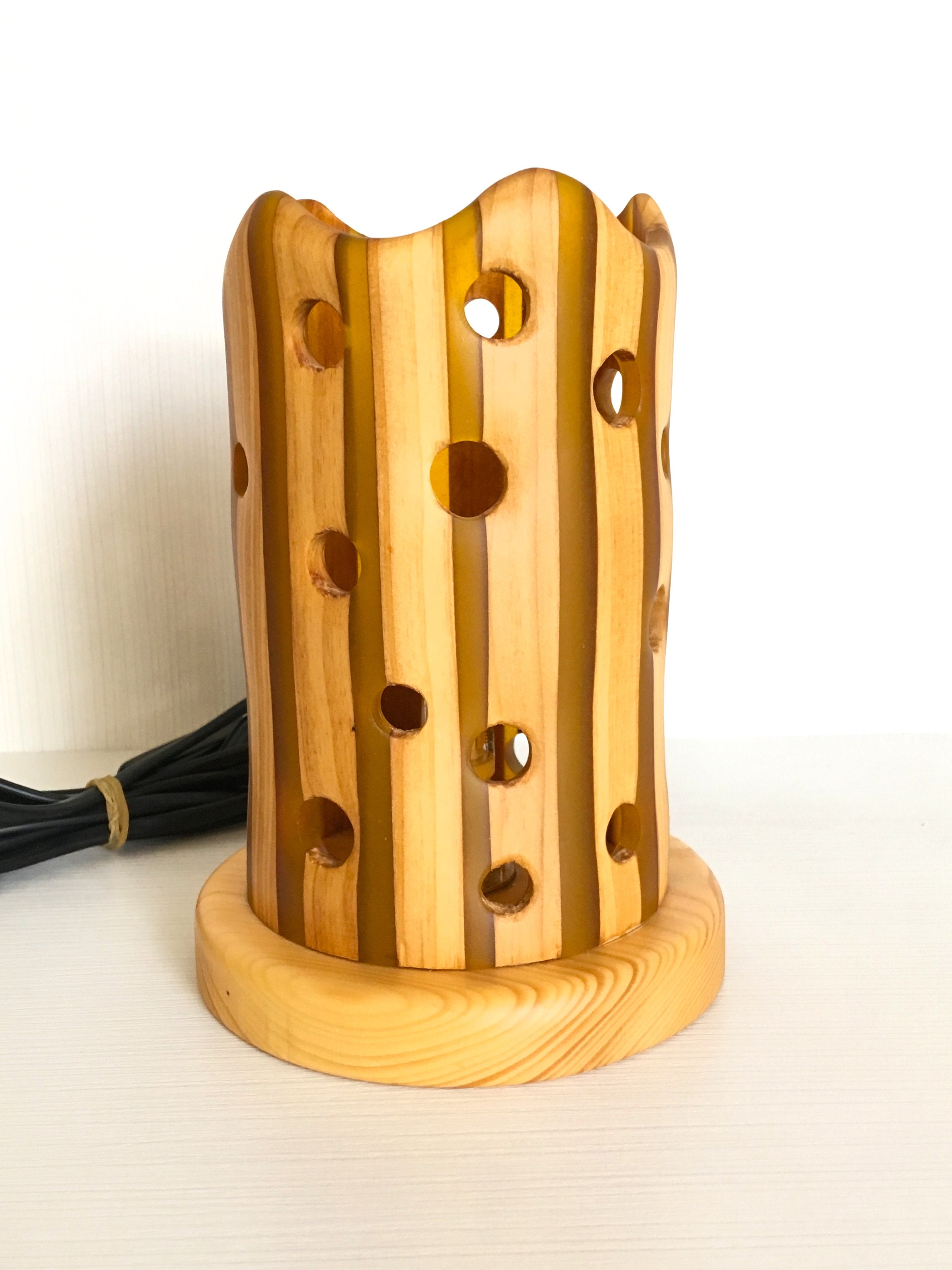 Wooden Led Lamp Resin Lamp Led Desk Lamp Wooden Desk Lamp - Etsy