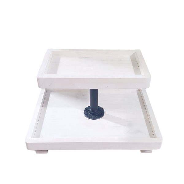 2 Tier Wooden Tray - Etsy