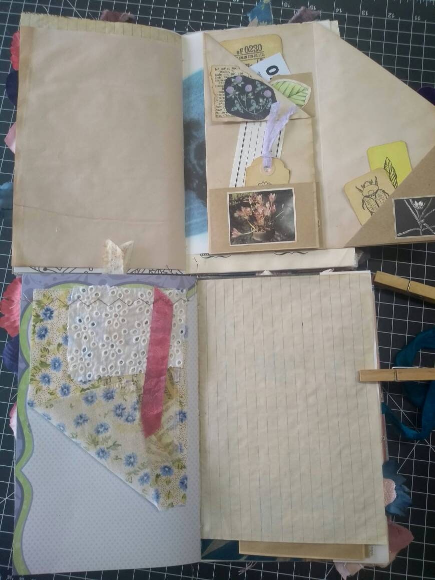 Handmade Fabric Patchwork Cover Journal Memory Keeping J - Etsy