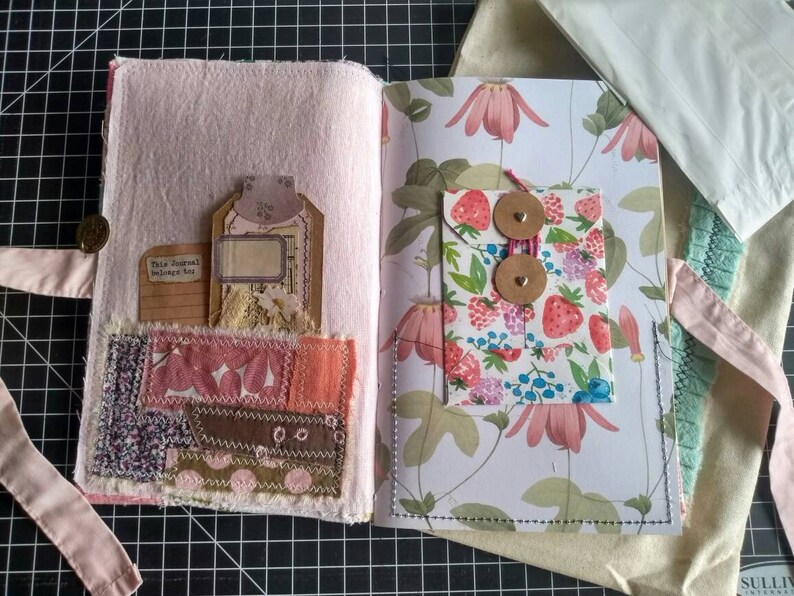 Handmade Fabric Cover Journal, Memory Keeping J, Heirloom J, Traveling ...