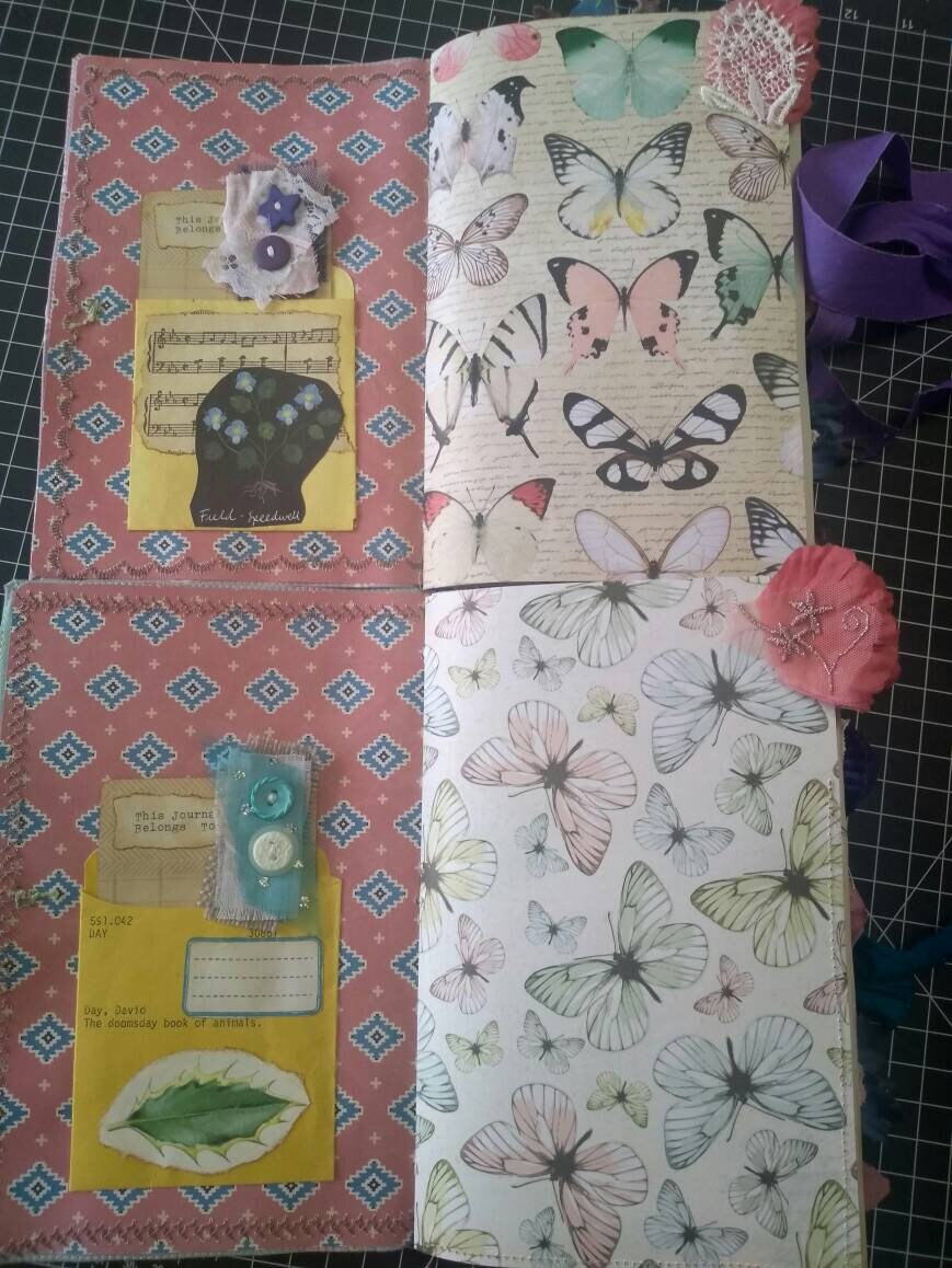 Handmade Fabric Patchwork Cover Journal Memory Keeping J - Etsy