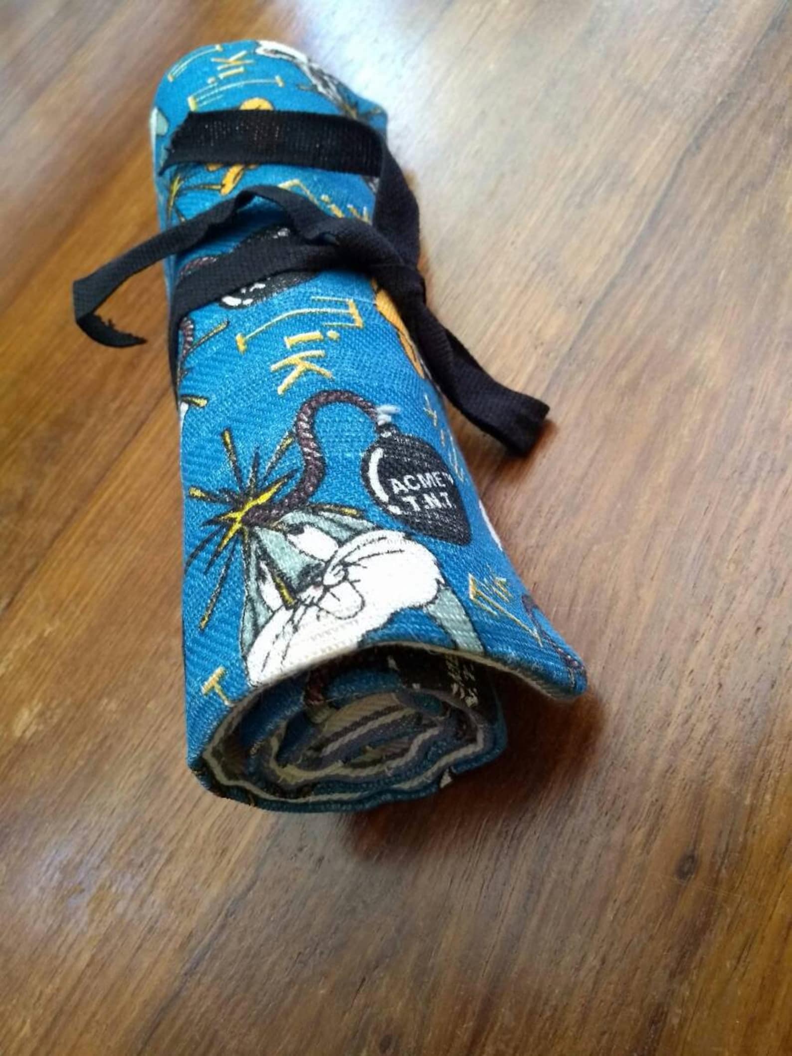 Handmade Fabric Pencil Roll, Pencil Case, Pencil Wrap, Pencil Organizer ...