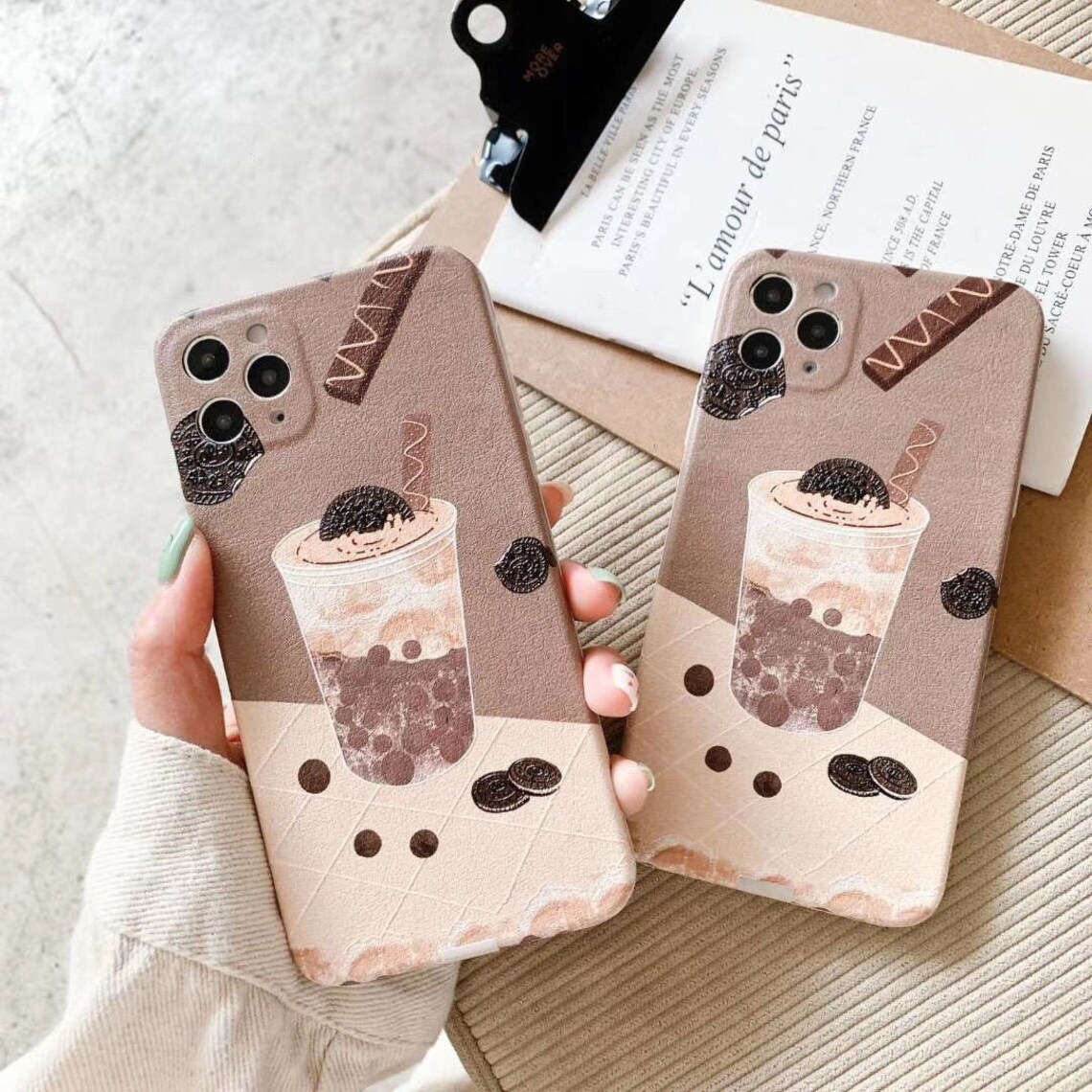 Boba milktea silicone kawaii cute phone case iPhone12/11/6 6s | Etsy